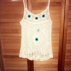 One Step Ahead | Tops | Crochet Spaghetti Strap Tank With ...